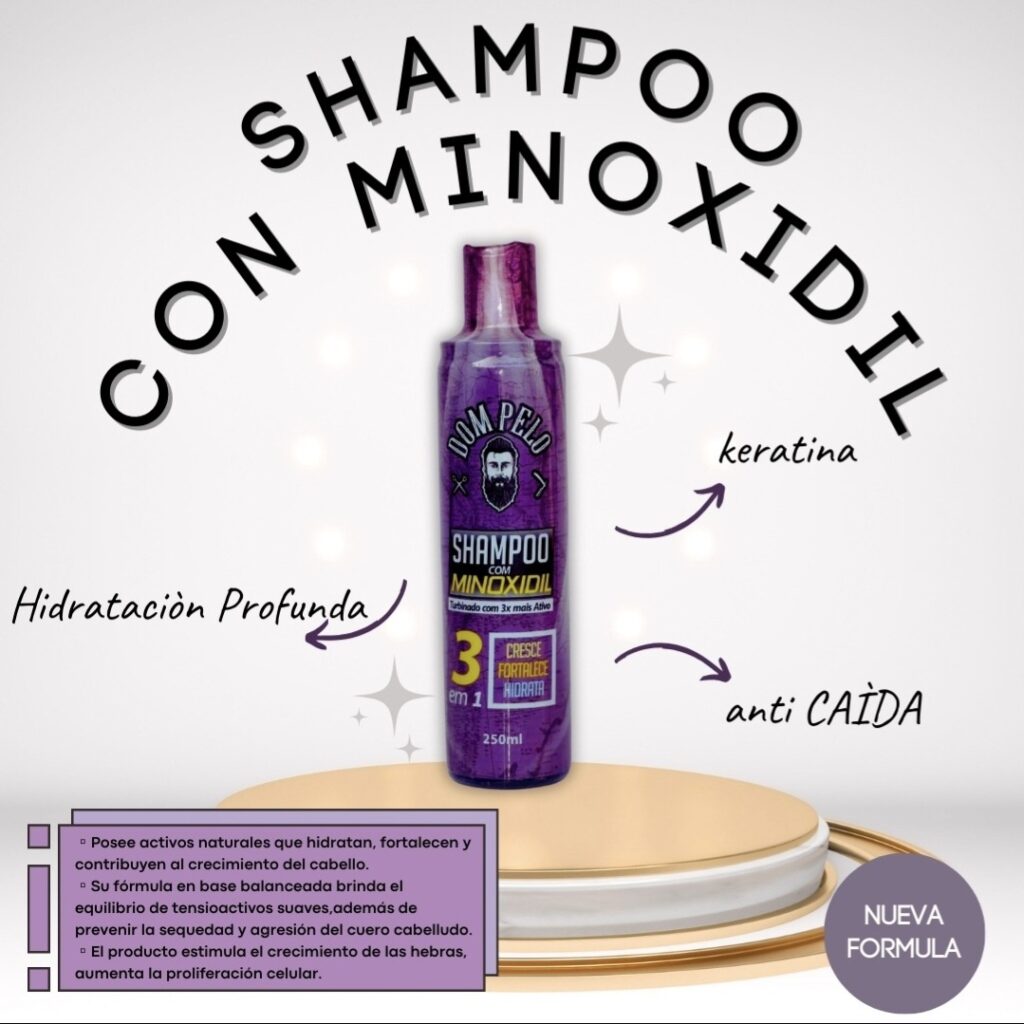 Shampoo con Minoxidil Dom Pelo para Crecimiento Capilar | Minoxidil ...